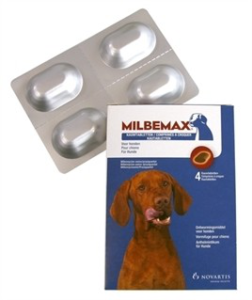 Milbemax Kauwtablet Ontworming hond large 4 tabletten